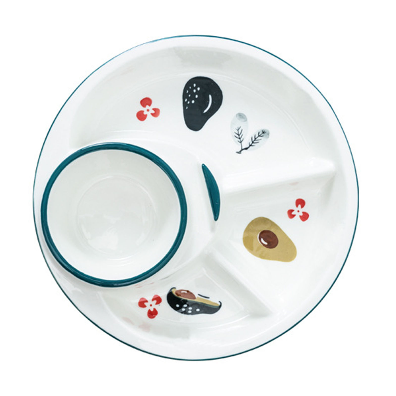 Unmbo Portion Control Plates,Ceramic Portion Control Plate for Home ...
