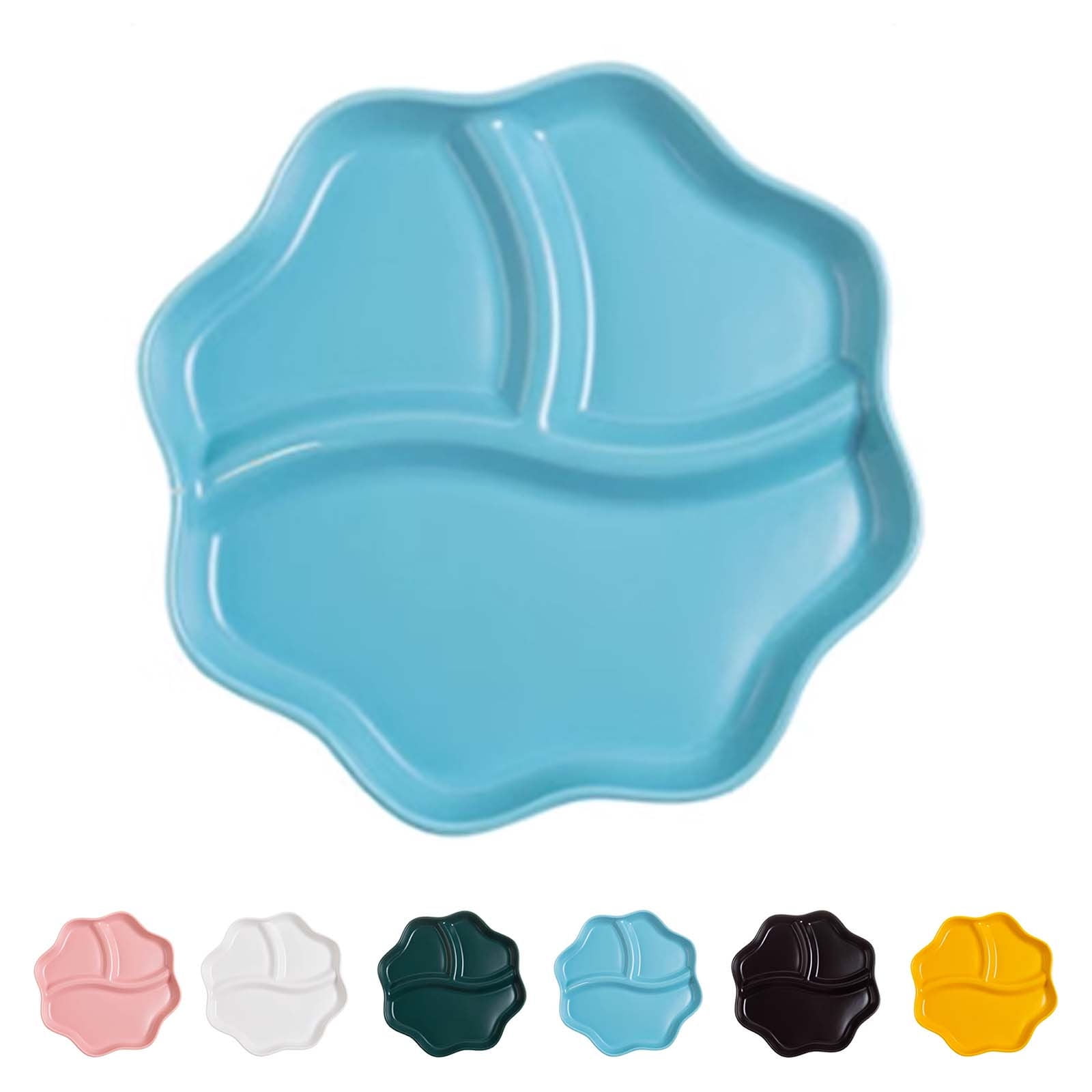 Unmbo Solid Color Ceramic Portion Control Plate,Compartment Plates ...