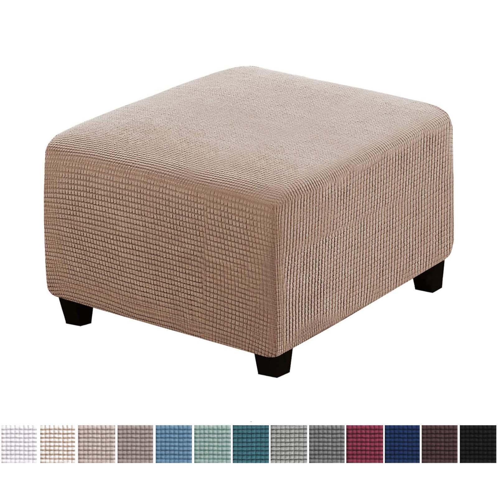 Unmbo Stretch Square Ottoman Cover Soft Dustproof Footstool Cover ...