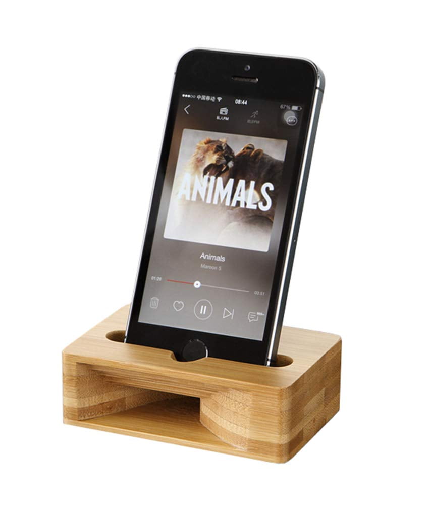 UnnFiko Wooden Sound Amplifier Stand Holder for iPhone, Natural ...