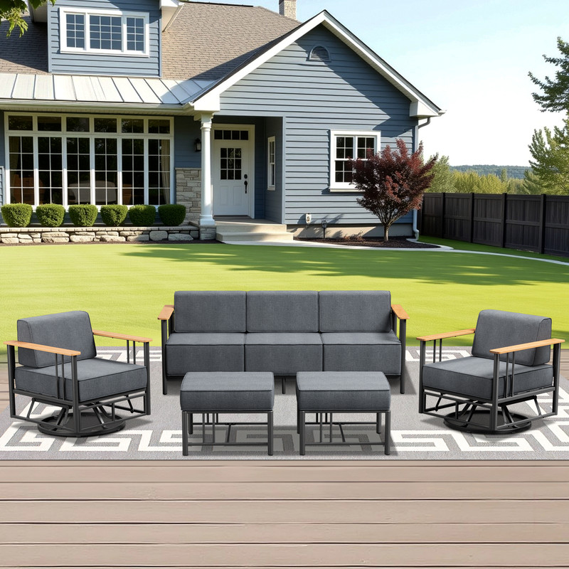 Unnifurnzi 5 Pieces Patio Furniture Set Patio Conversation Sets With