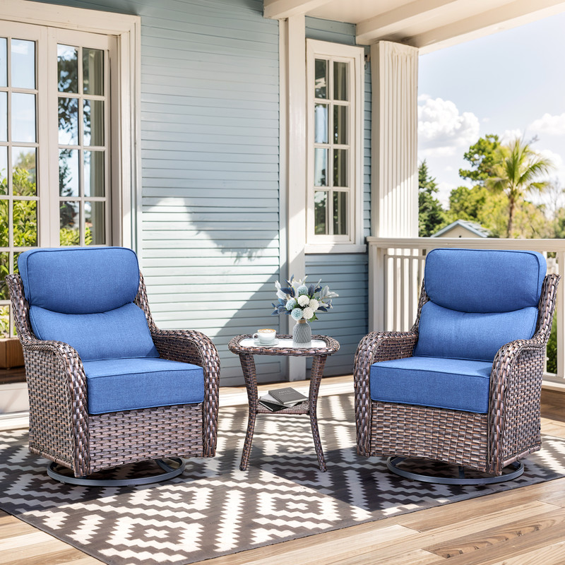 Unnifurnzi Outdoor Swivel Glider Patio Chairs-High Back Swivel Patio ...