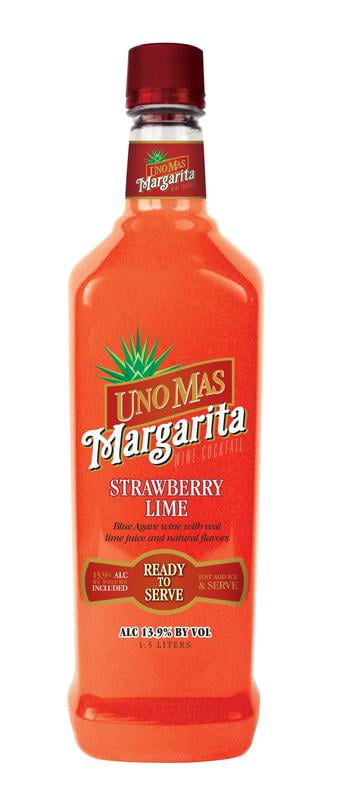 Uno Mas Strawberry Margarita Wine Cocktail, 13.9% ABV, 1.5L Glass ...
