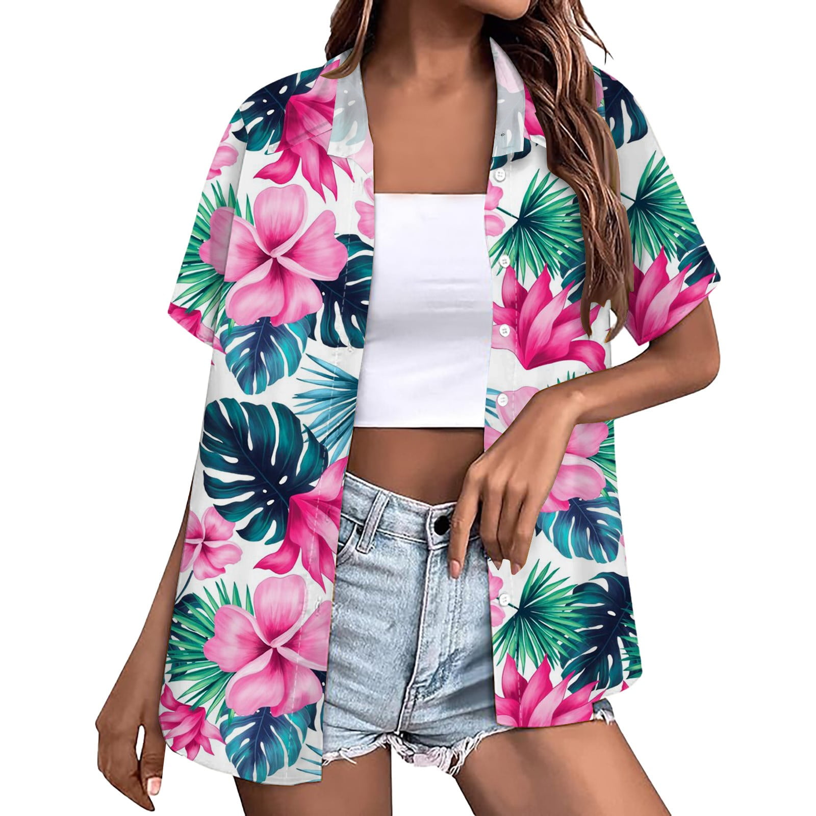 Unolxmxbk Hawaiian Shirts for Women，Button Shirts，Button Down Shirts ...