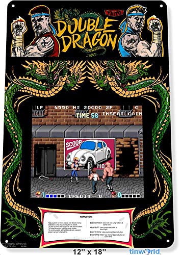 Unoopler TIN Sign Double Dragon Arcade Game Room Art Marquee Console ...