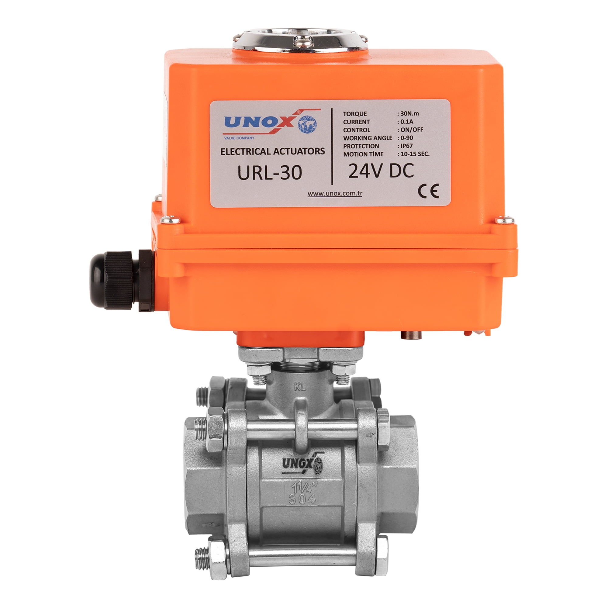 Unox 1 1/2" Motorized Ball Valve 24V DC NPT Electrical Ball Valve ...