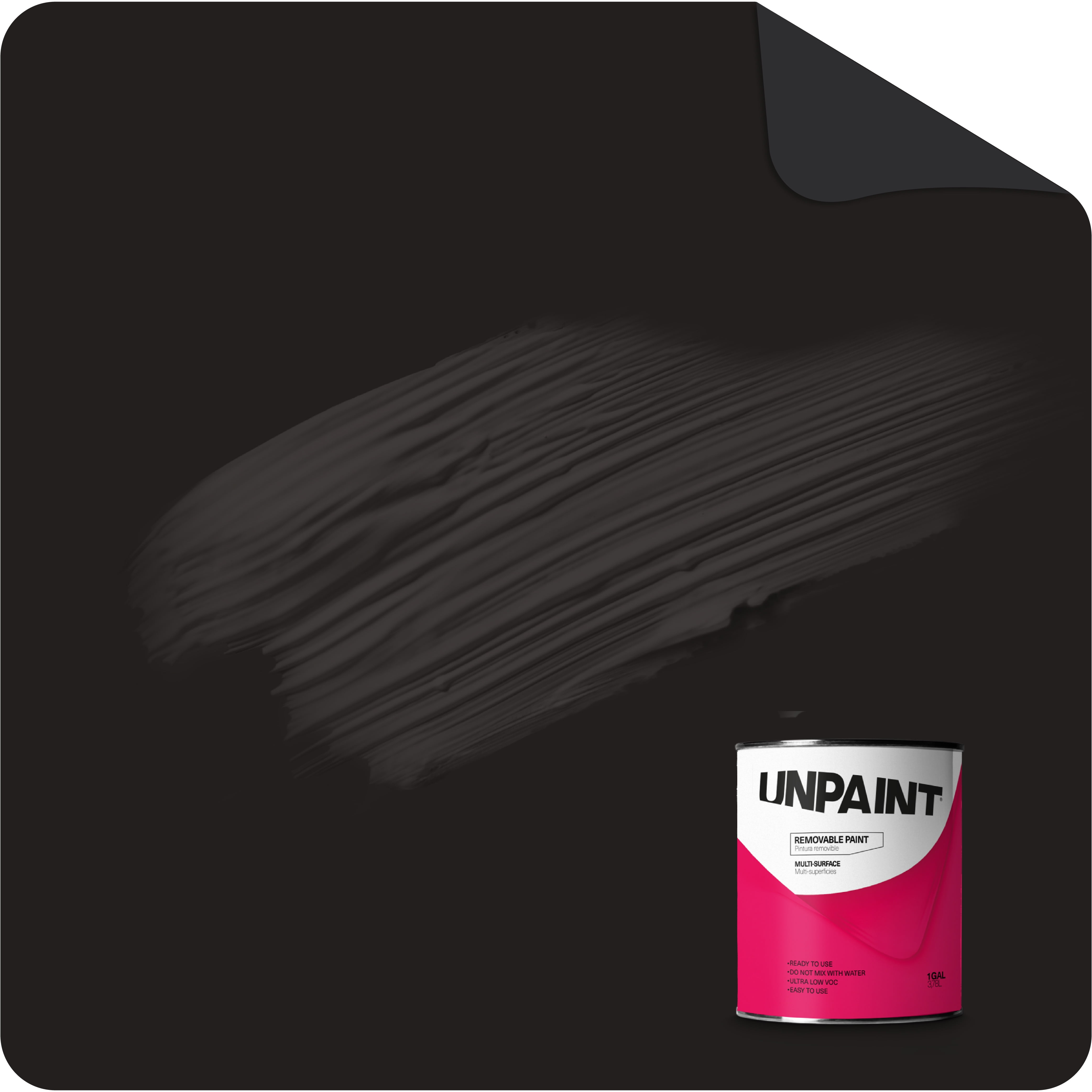 Unpaint Removable Interior Paint, 1 Gallon, Matte Black - Walmart.com