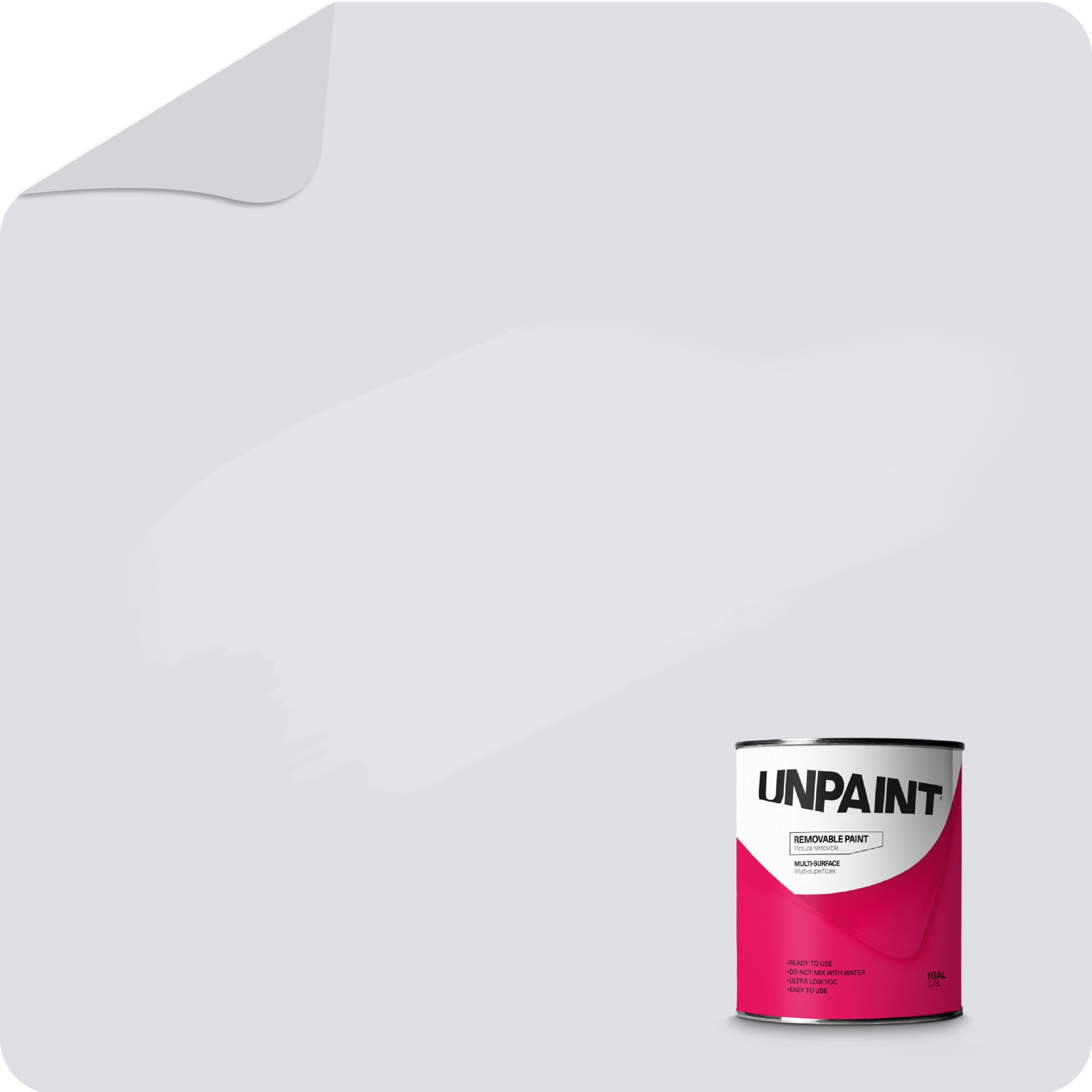 Unpaint Removable Paint Interior Matte Gray Tin Obsidian Biodegradable ...
