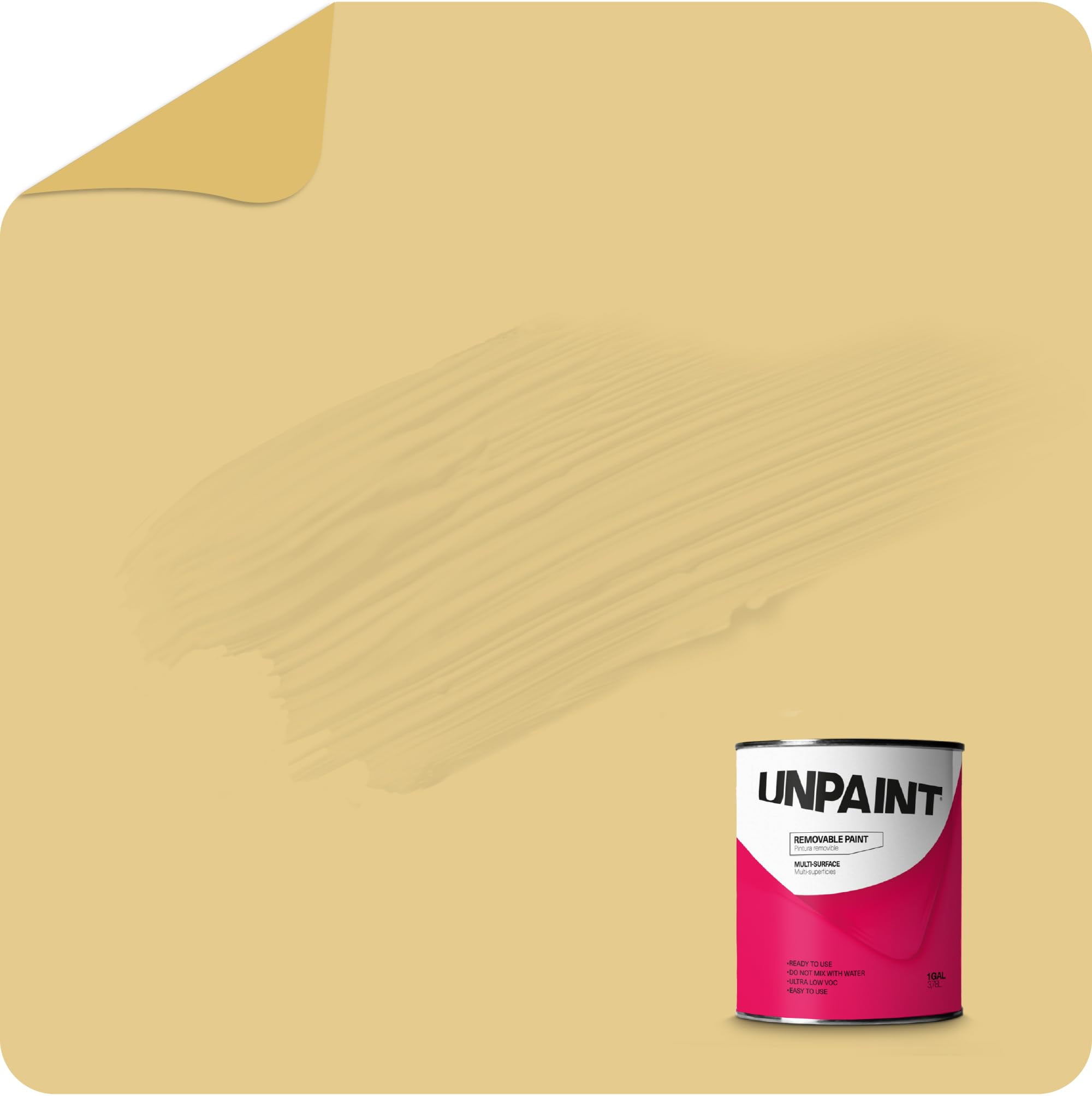 Unpaint Removable Paint Interior Matte Yellow Canary Corn Biodegradable ...