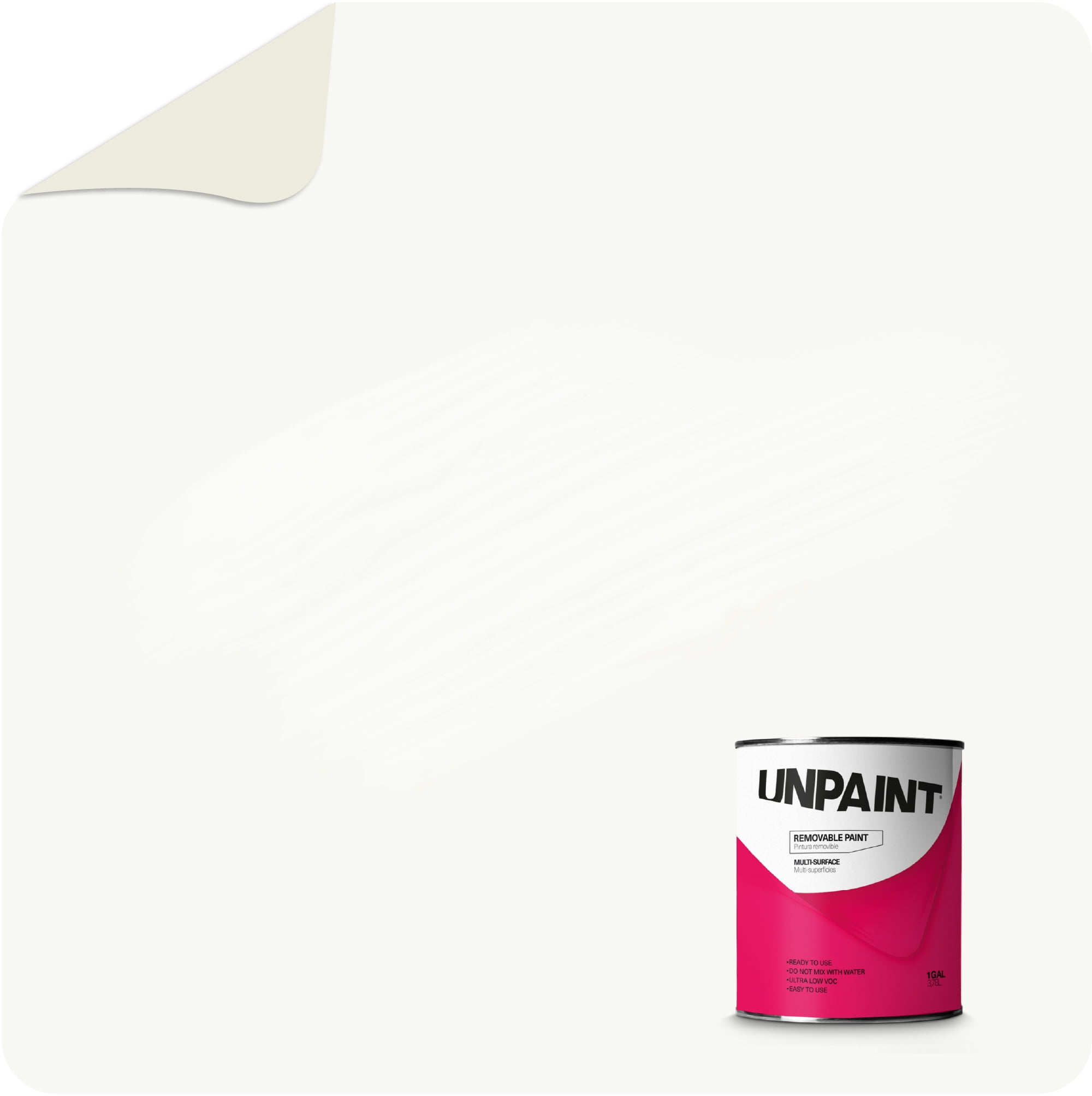 Unpaint Removable Paint Interior Matte White Milk Mist Biodegradable 1 ...