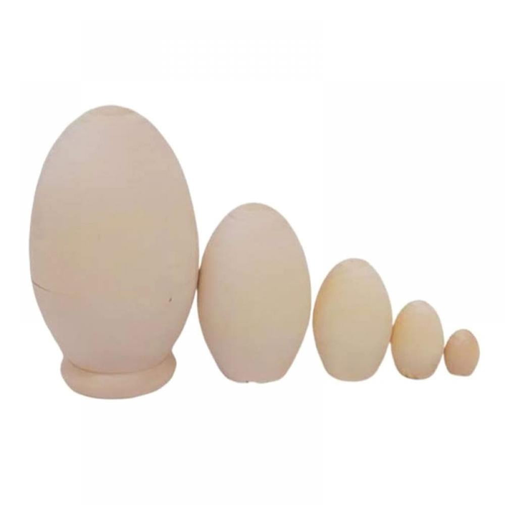 Unpainted Blank Wooden Egg Shape Russian Nesting Dolls Matryoshka Dolls ...