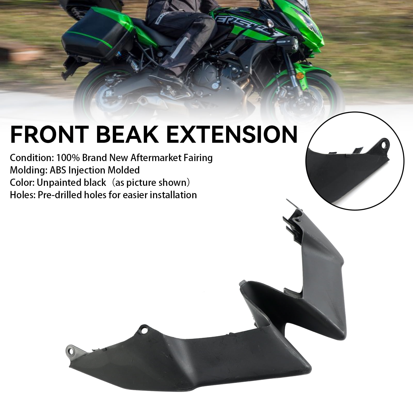 Unpainted Front Beak Extension Fairing For Kawasaki Versys 650 KLE 2022 ...