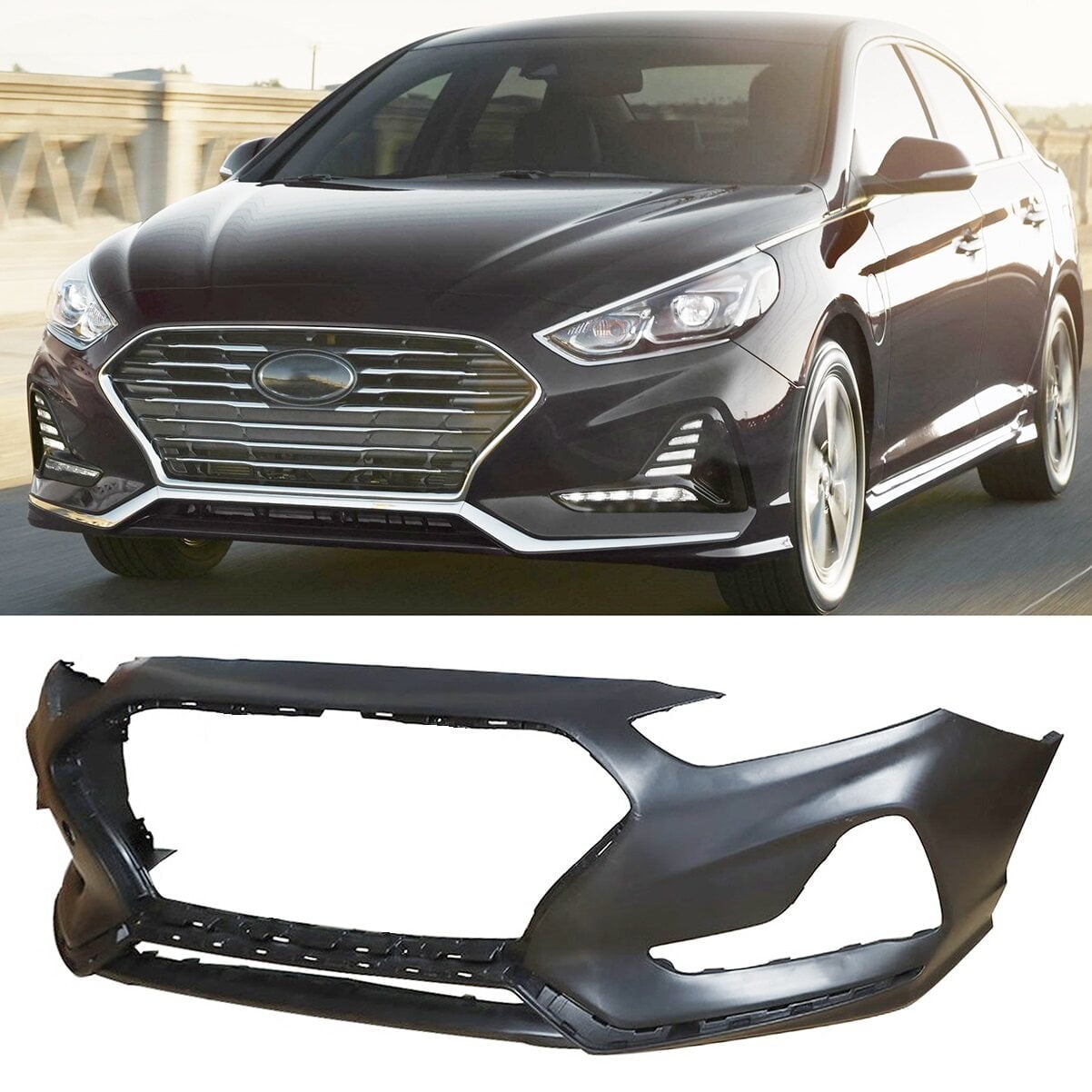 Hyundai Sonata 2018-2019 High Quality Plastic Unpainted Front Bumper ...