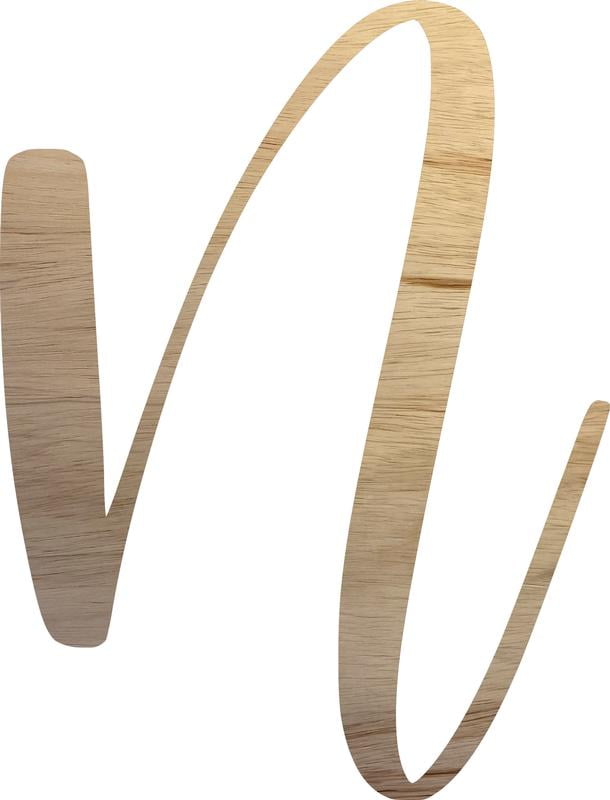 Unpainted Wood Letter N Craft, Paintable 12'' Tall Wood Alphabet Letter ...