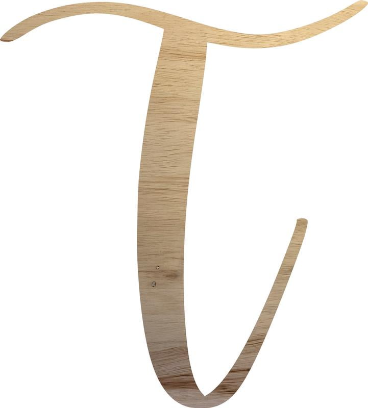 Unpainted Wood Letter T Craft, Paintable 6'' Tall Wood Alphabet Letter ...