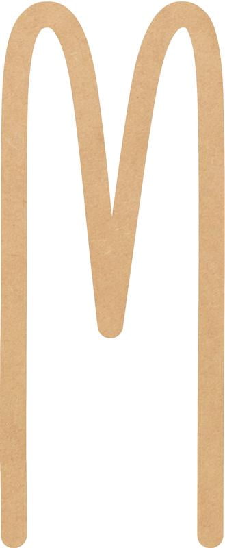 Unpainted Wooden 20'' Cream Peach Letter M, Paintable Alphabet A-Z ...