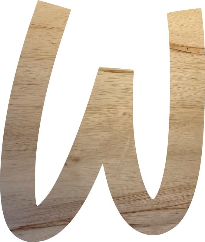 Unpainted Wooden Craft Letter W, Wall 20'' Tall Unfinished Wood Letter ...