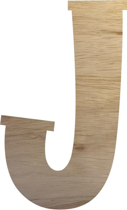 Unpainted Wooden Letter J, Unfinished Wood Letter 5'' Tall Craft, Kids ...