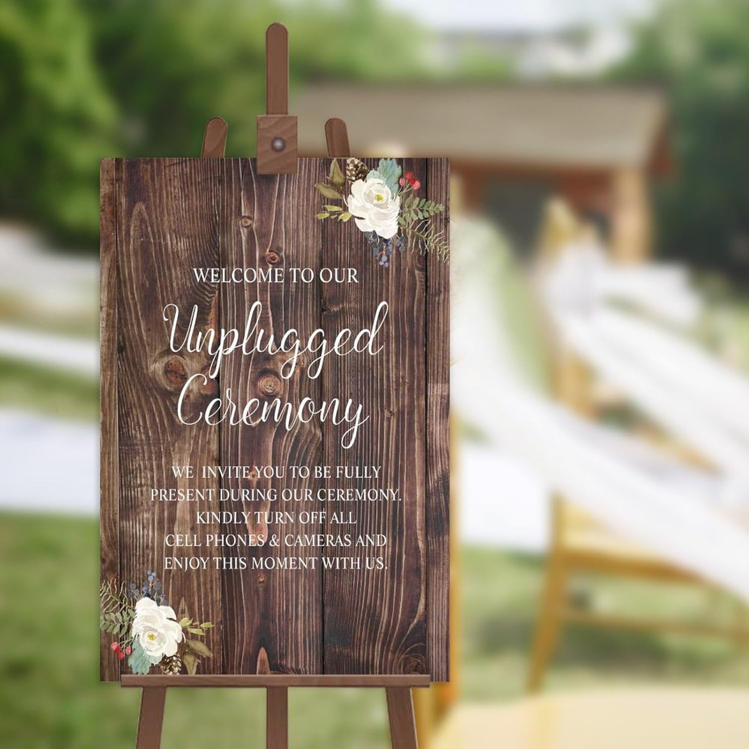 Unplugged Ceremony Large Wedding Sign Modern Calligraphy Unplugged ...