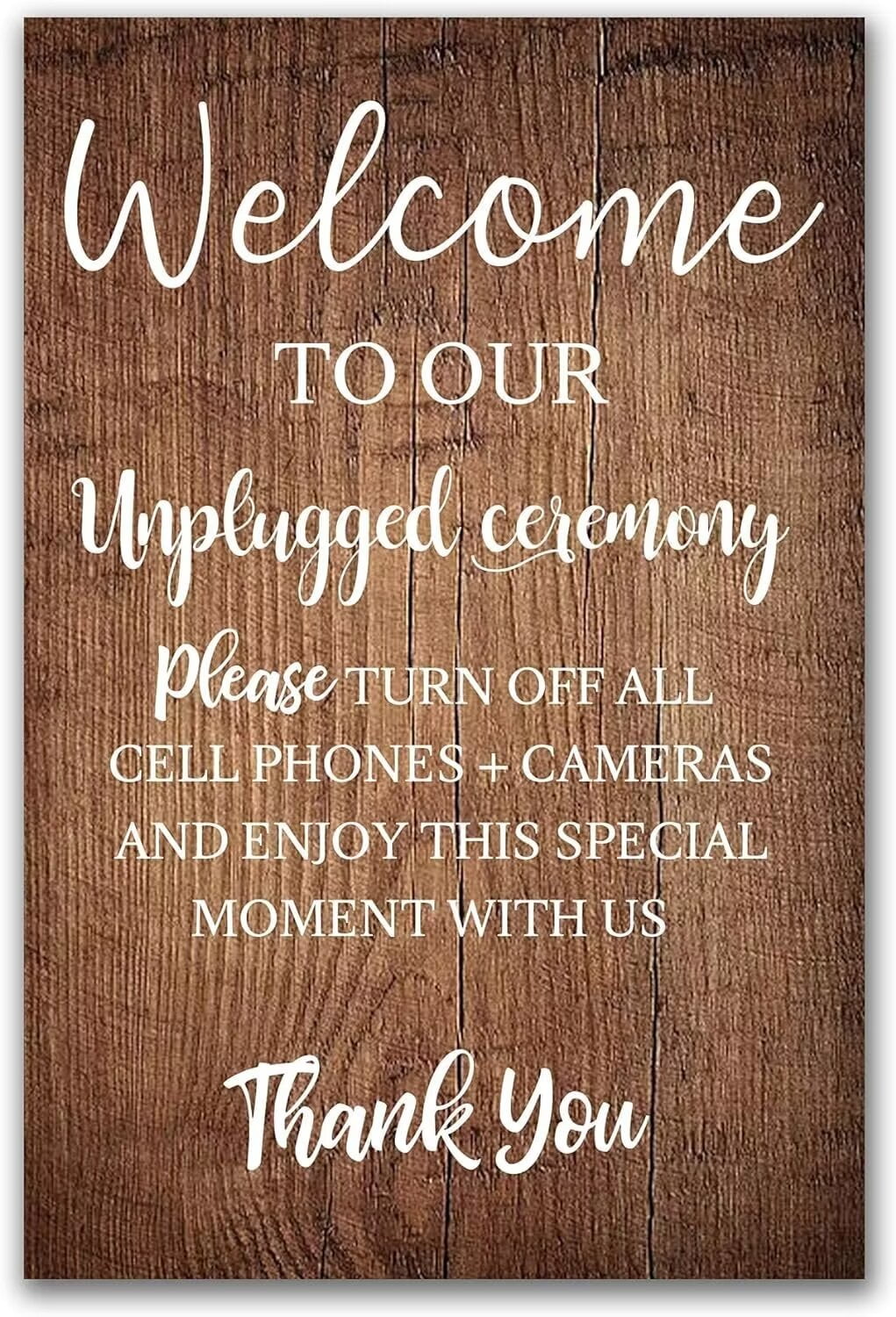 Unplugged Ceremony Sign Wedding Ceremony Signage Rustic Wedding ...