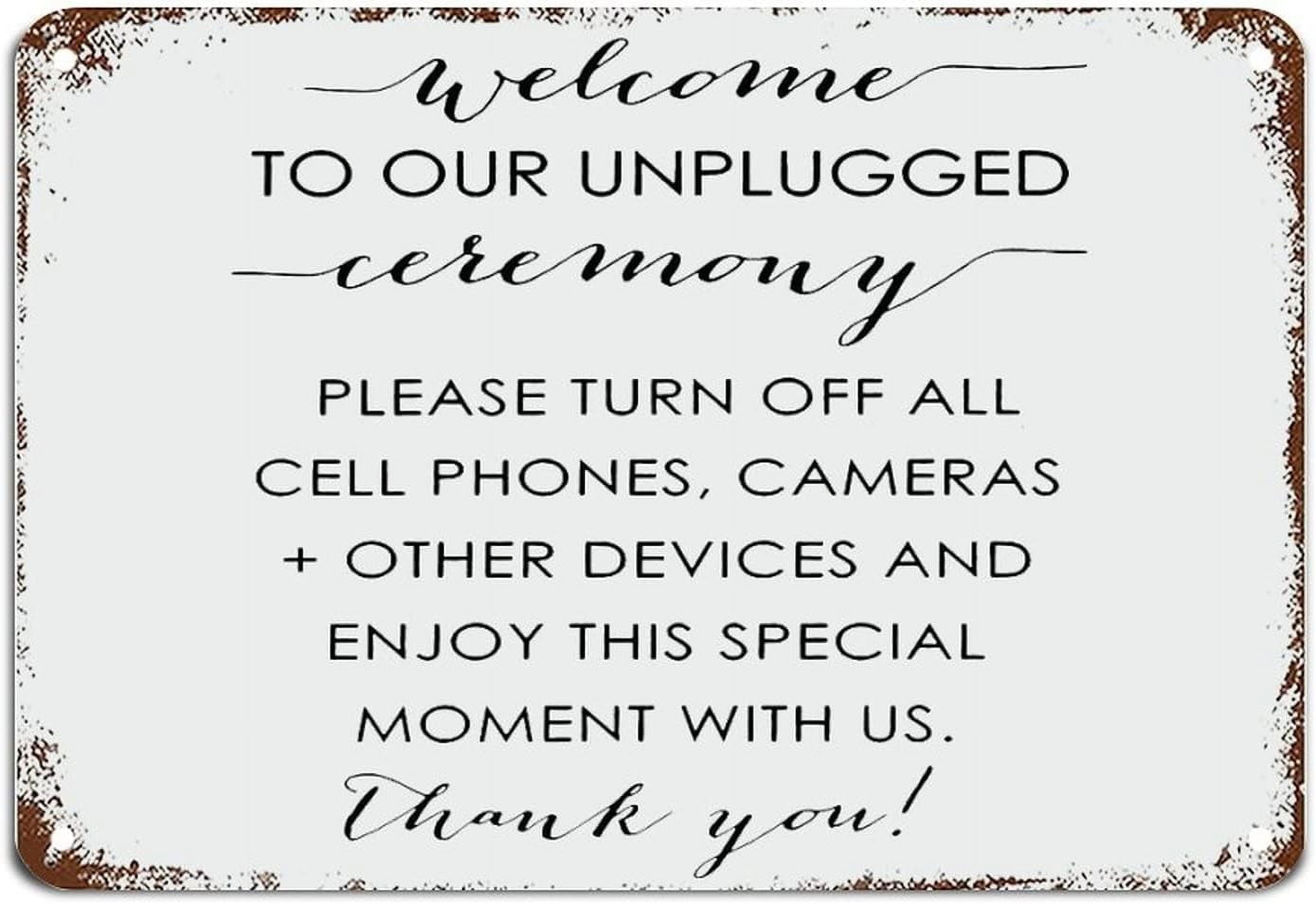 Unplugged Wedding Sign Unplugged Ceremony Sign Signs with Quotes Metal ...