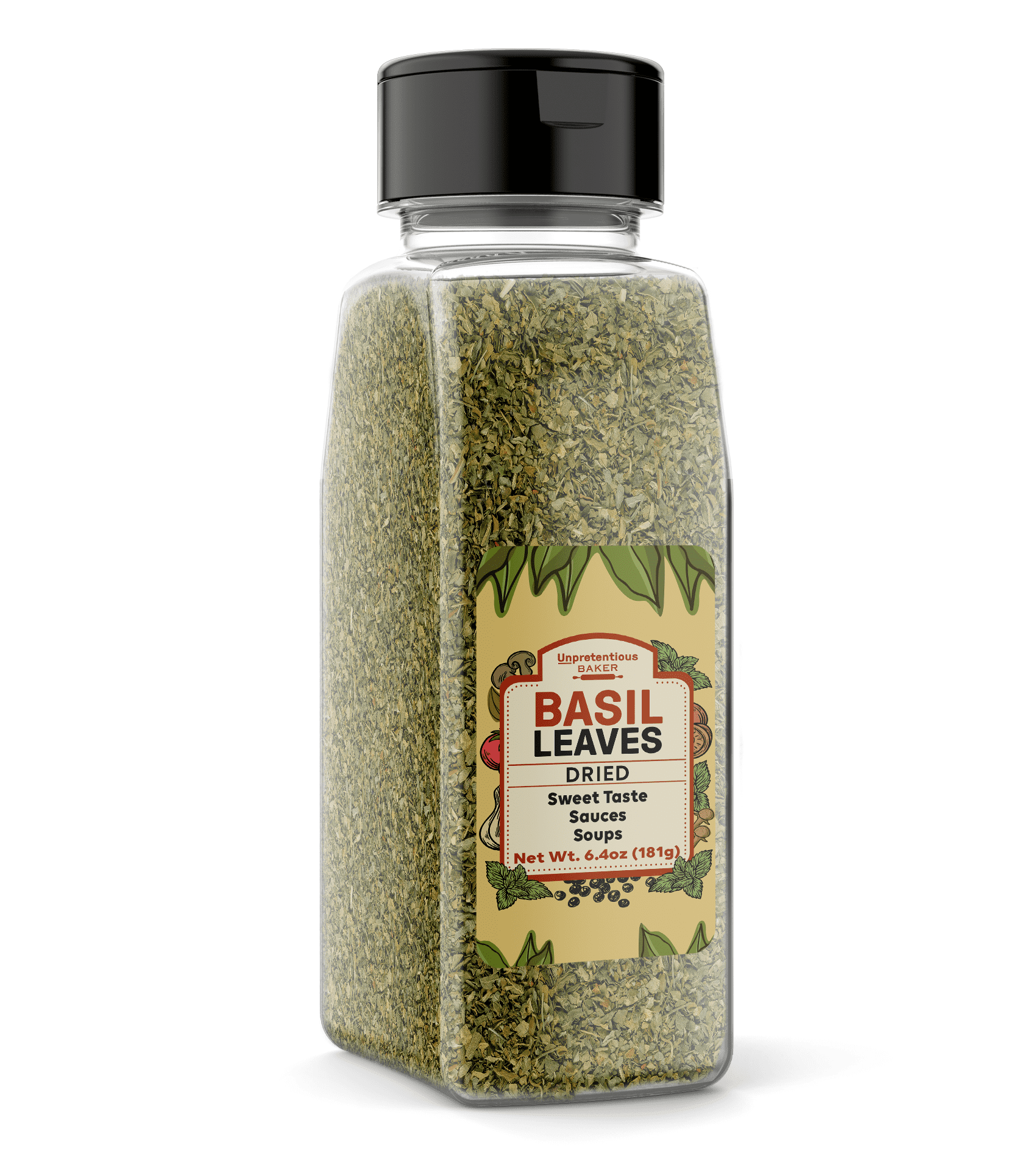 Unpretentious, Basil Leaves, 6.4 oz, Cut & Sifted, Sweet Flavor, Sauces ...