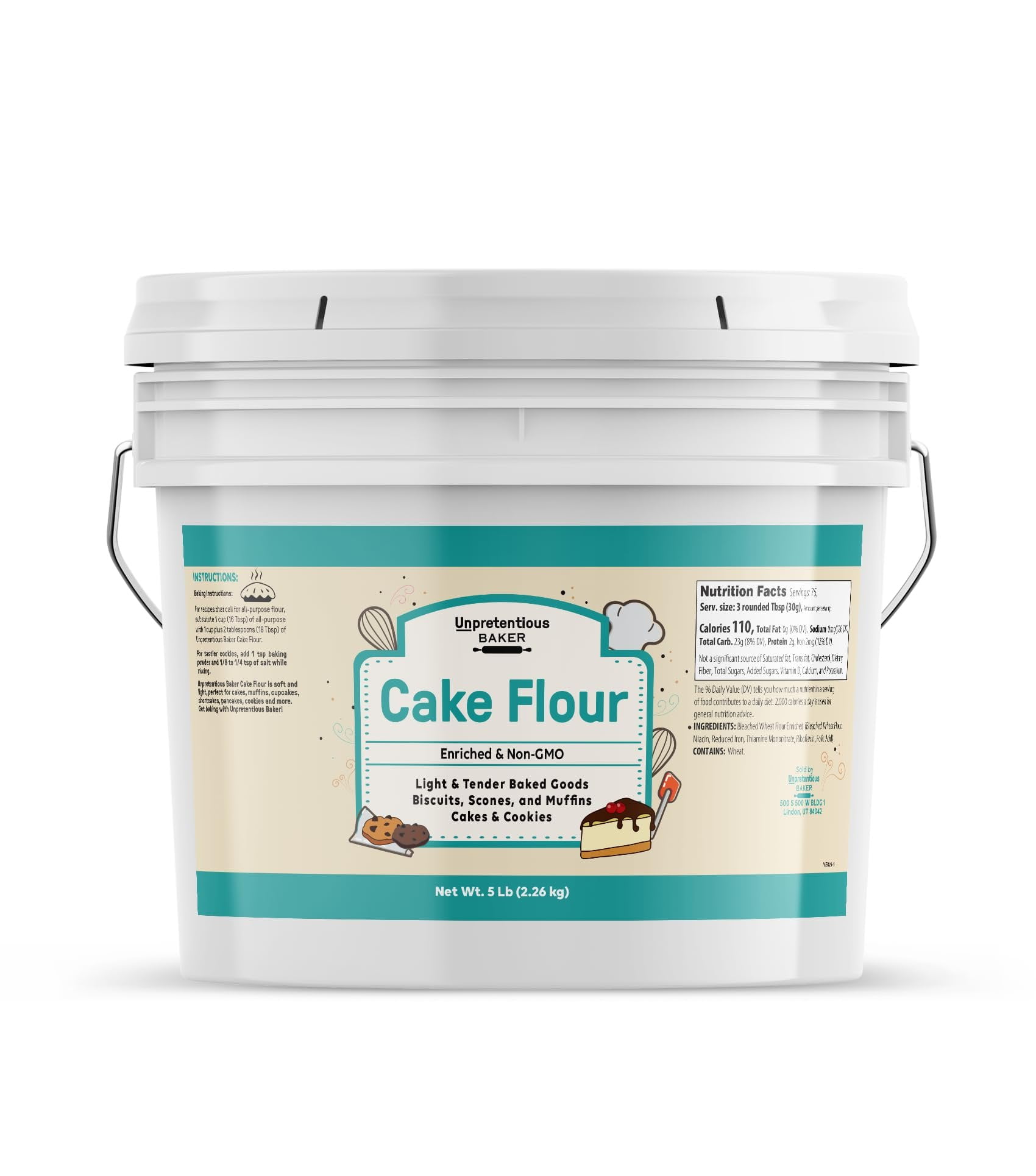 Unpretentious Cake Flour, 1 Gallon, Great For Cakes, Biscuits, Scones ...