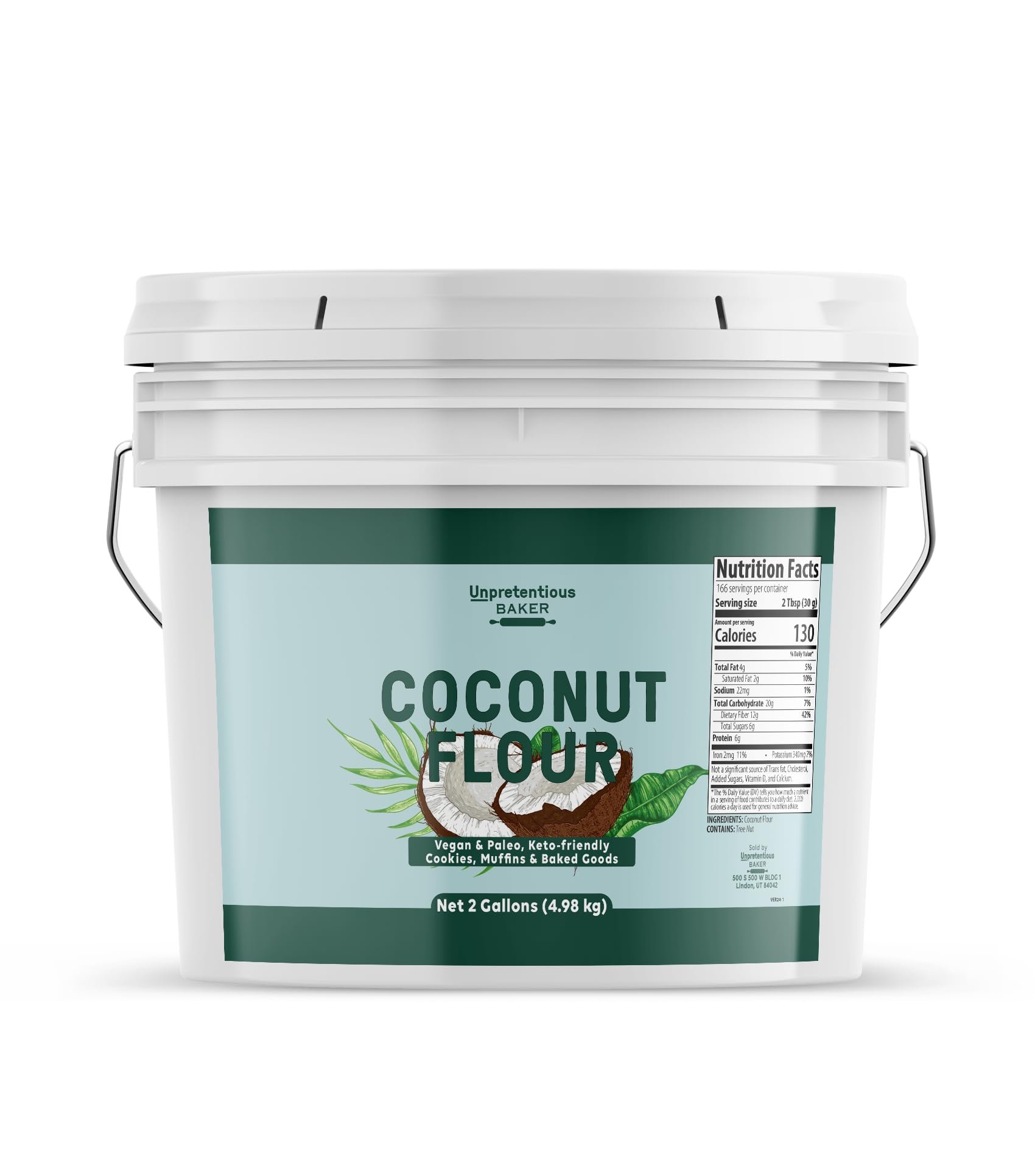 Unpretentious Coconut Flour, 2 Gallon Bucket, Vegan, Wheat Flour ...