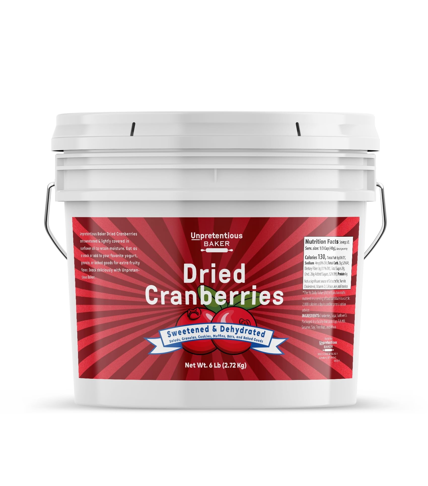 Unpretentious Dried Cranberries, 1 Gallon, Salads, Granolas, Yogurts ...