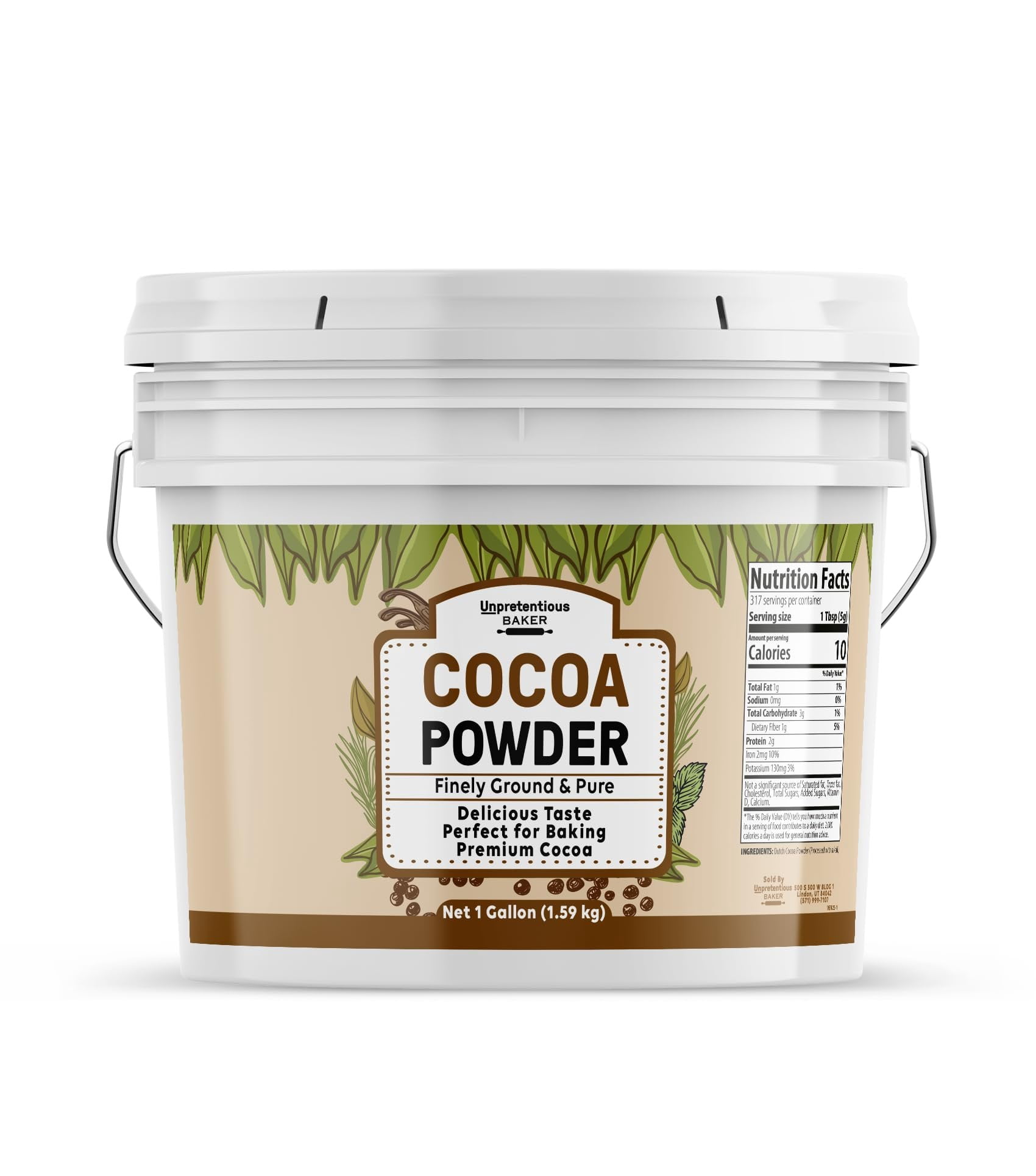 Unpretentious Dutch Cocoa Powder, 1 Gallon Bucket, Brownies, Cookies ...