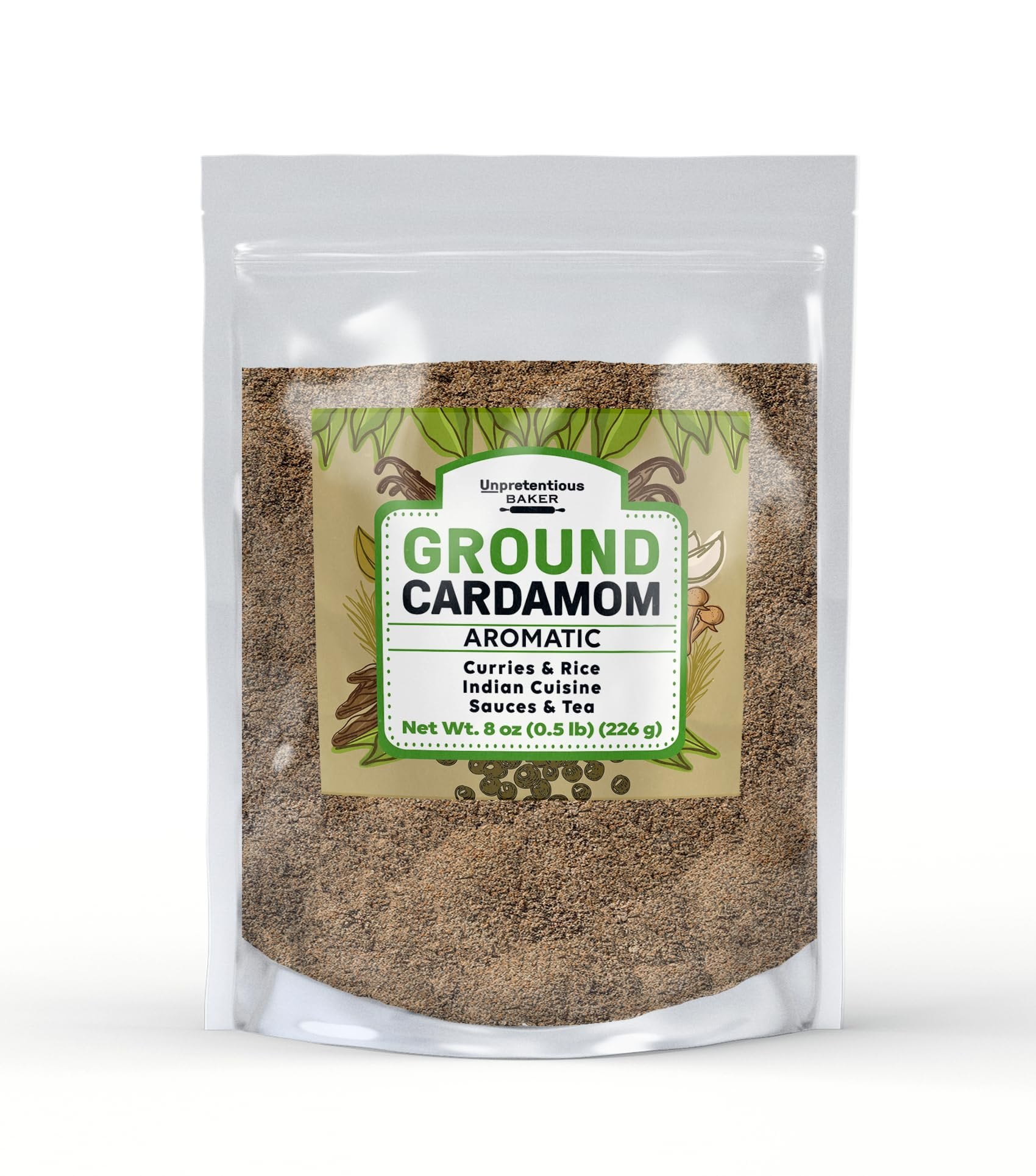Unpretentious Ground Cardamom, 8 oz, Aromatic, Indian Cuisine, Curries ...