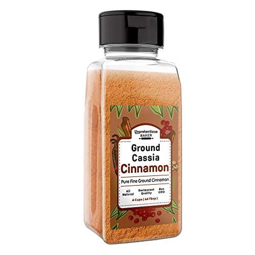 Unpretentious Ground Cassia Cinnamon, 4 Cup Shaker Jar, Pure, Non-GMO ...