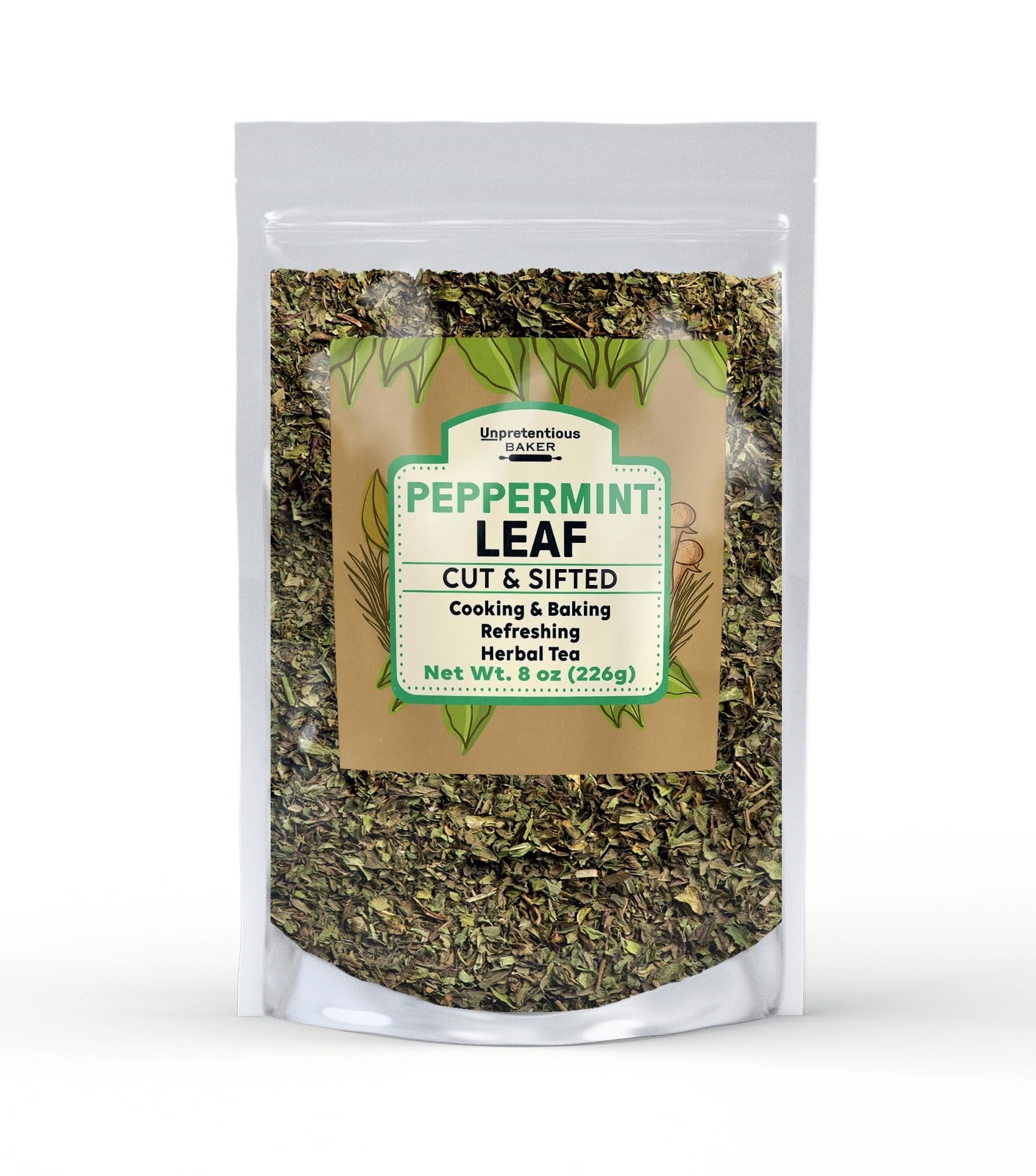 Unpretentious Peppermint Leaf, 8 oz, Cut & Sifted, Refreshing, Cooking ...