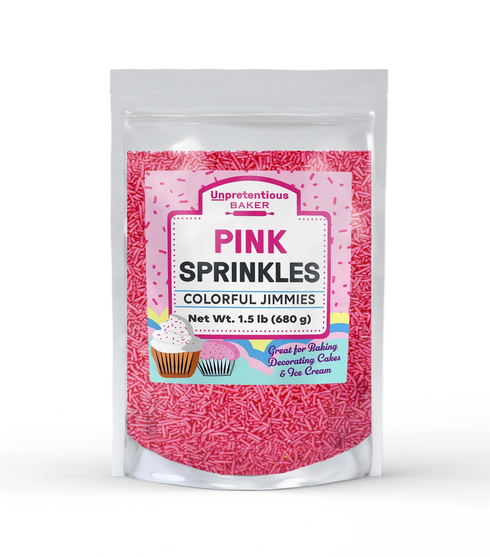 Unpretentious Pink Sprinkles, 1.5 lb, Bright & Colorful, Decorative ...
