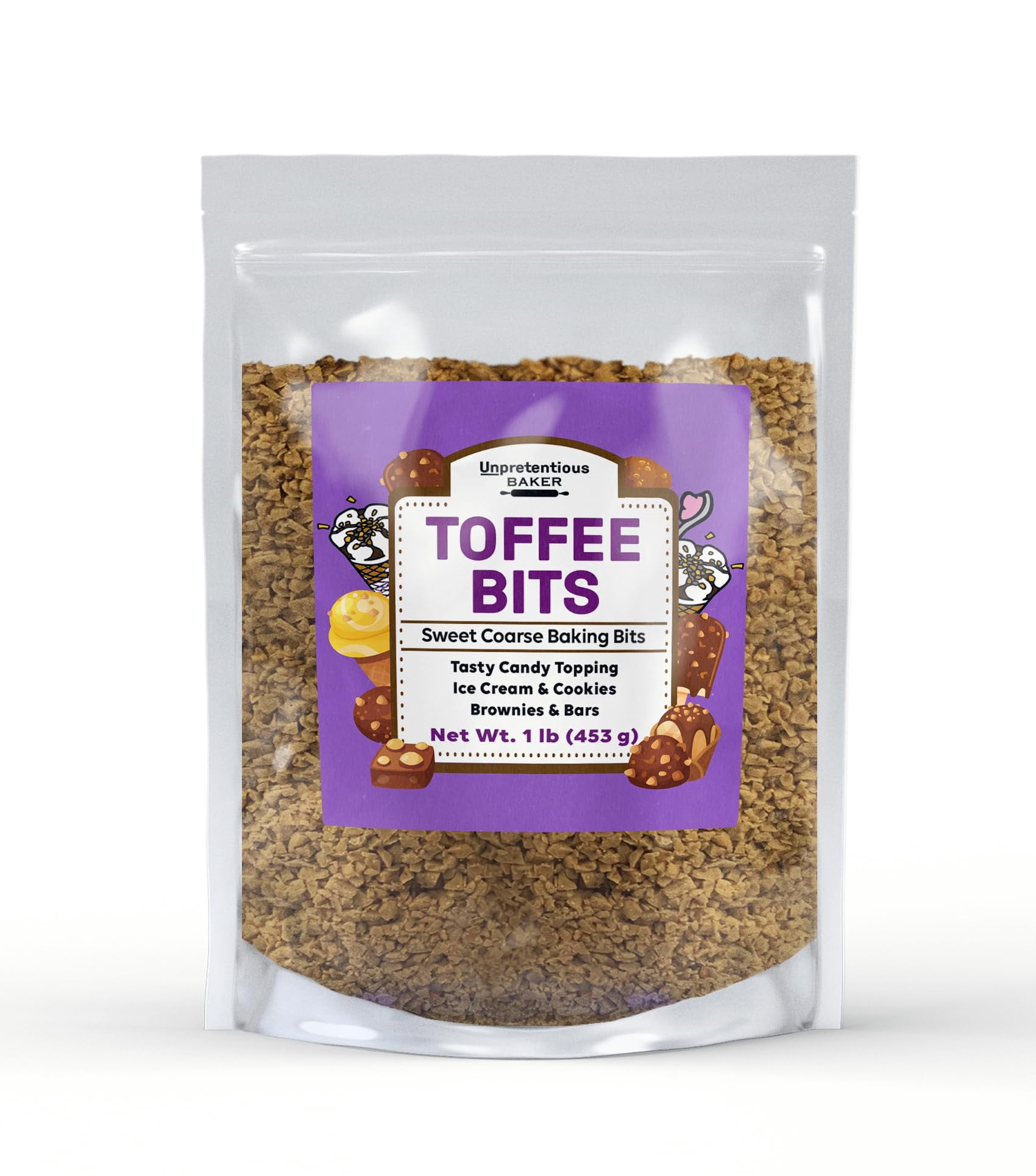 Unpretentious Toffee Bits, 1 lb, Ice Cream Topping, Baking ...
