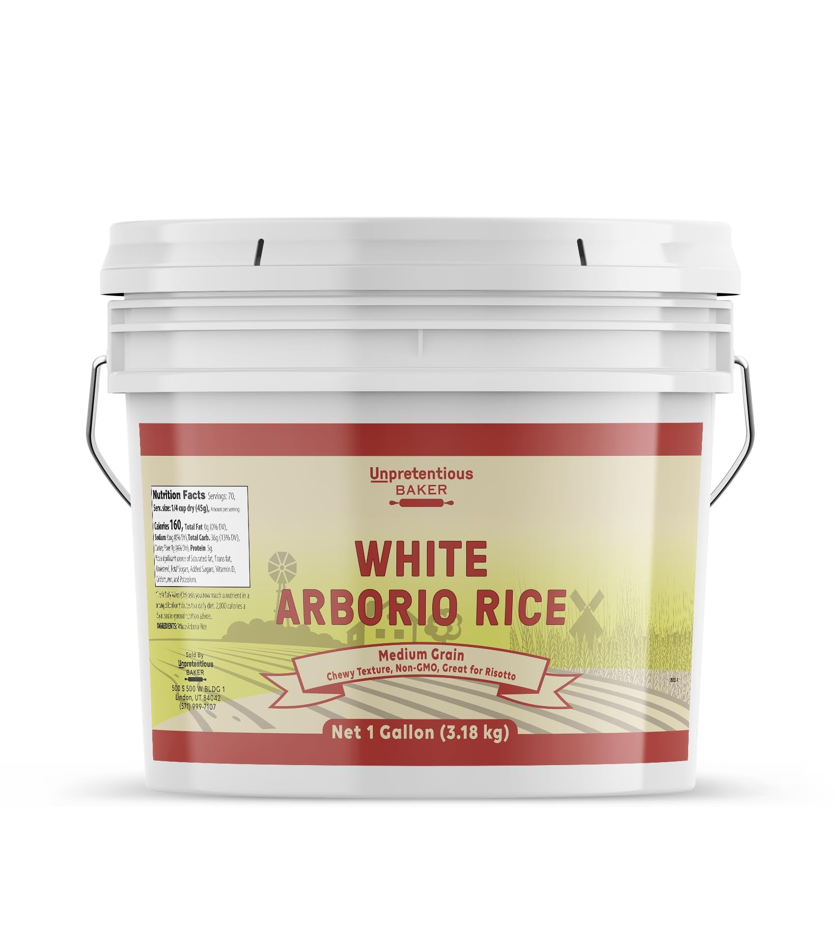 Unpretentious White Arborio Rice, 1 Gallon, Italian Risotto, Rice ...