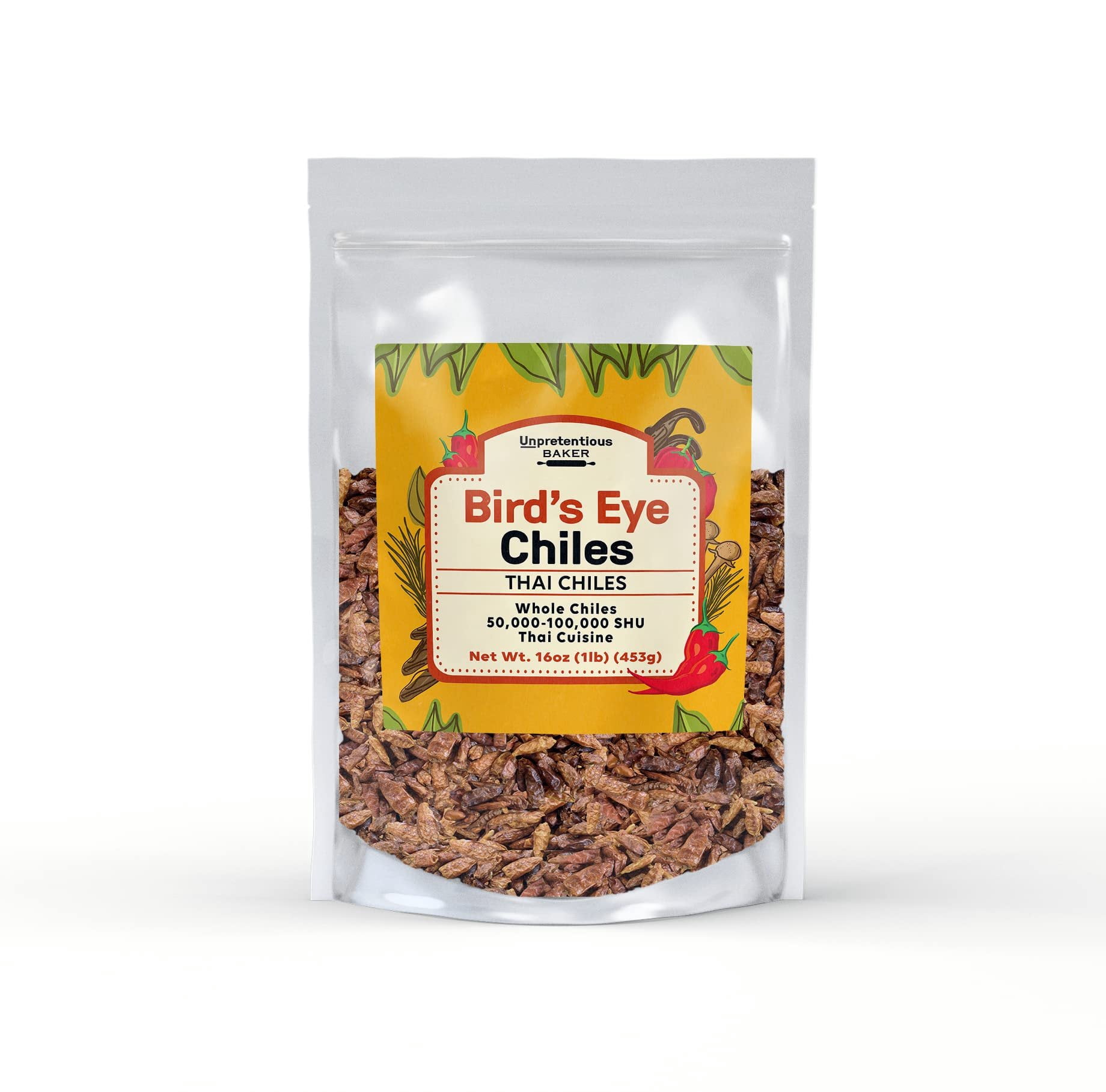 Unpretentious Whole Bird's Eye Chiles, 1lb, Thai Chiles, 50,000-100,000 ...