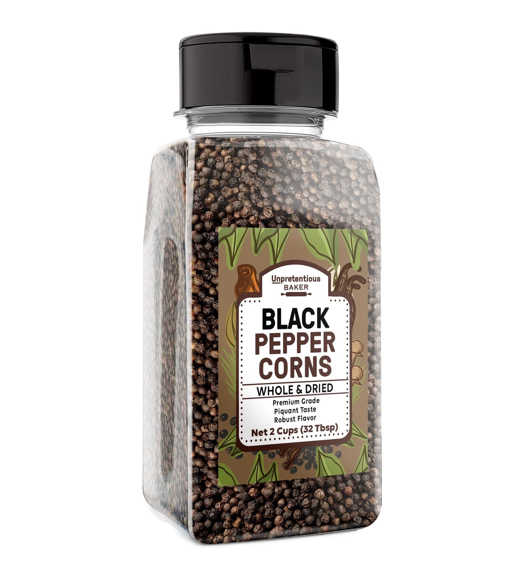 Unpretentious Whole Black Peppercorns, Pepper Mill & Grinder Refill 9.6 ...