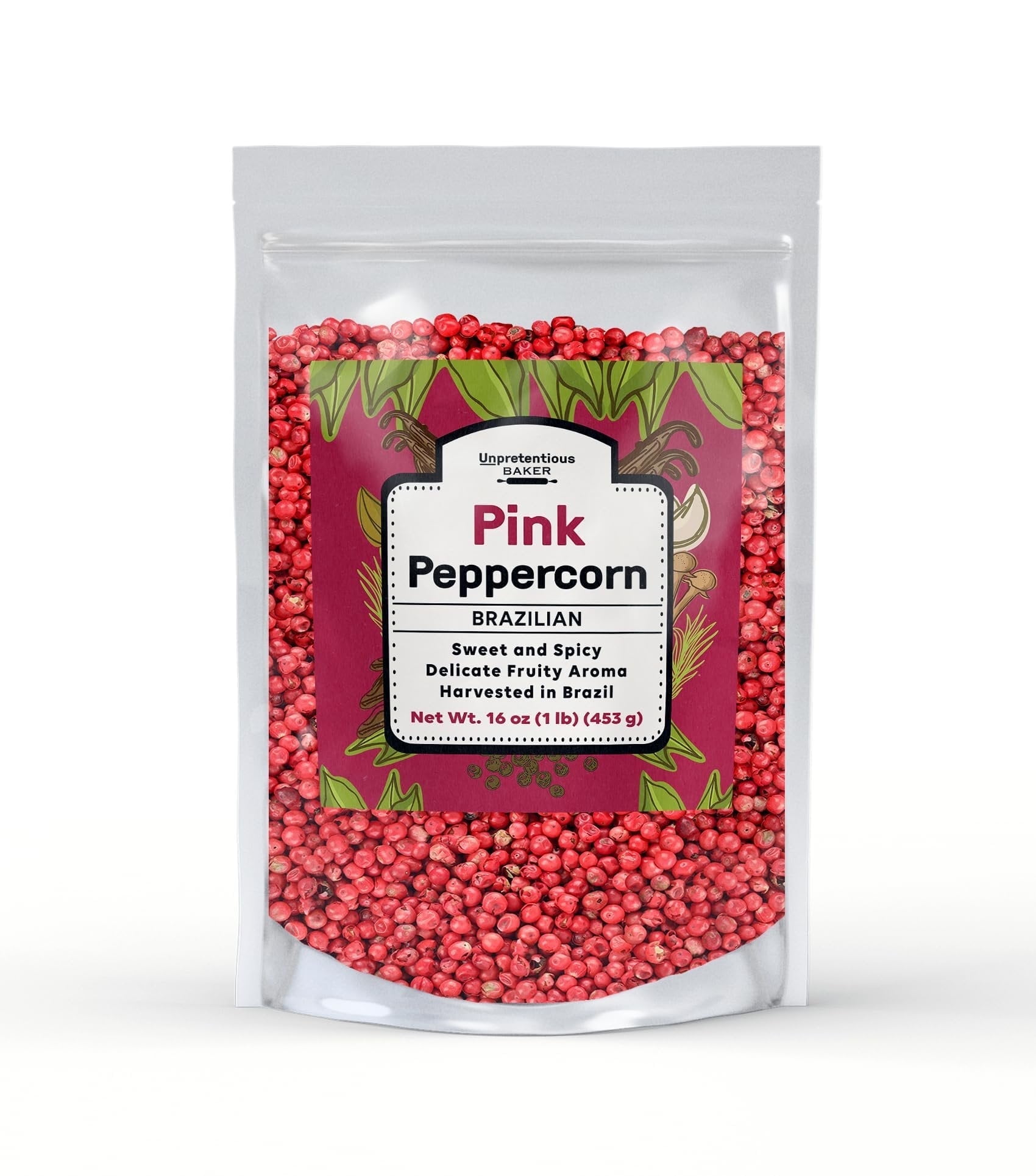 Unpretentious Whole Pink Peppercorns, 1 lb, From Brazilian Pepper Trees ...