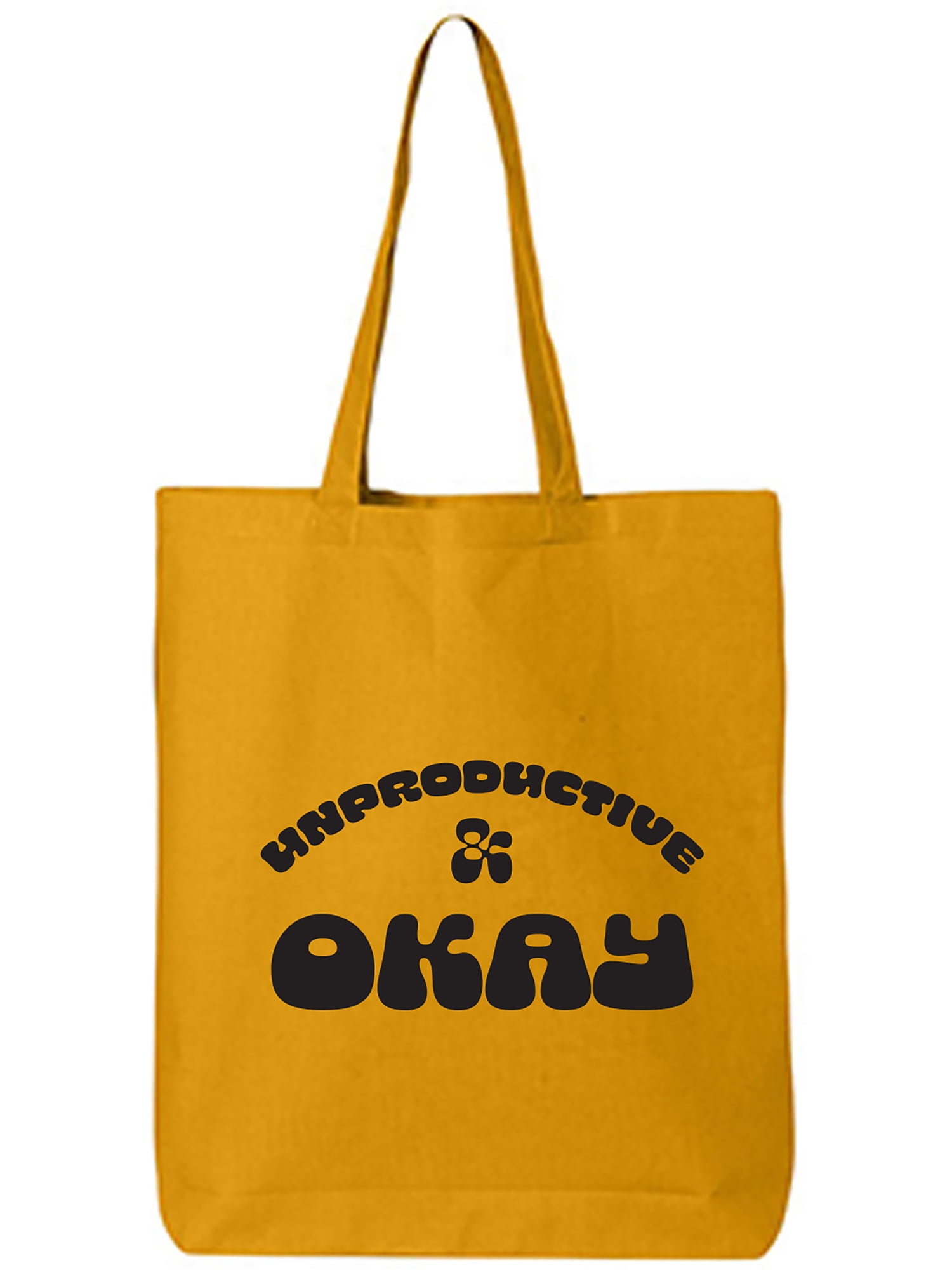 Unproductive & Okay Cotton Canvas Tote Bag - Walmart.com