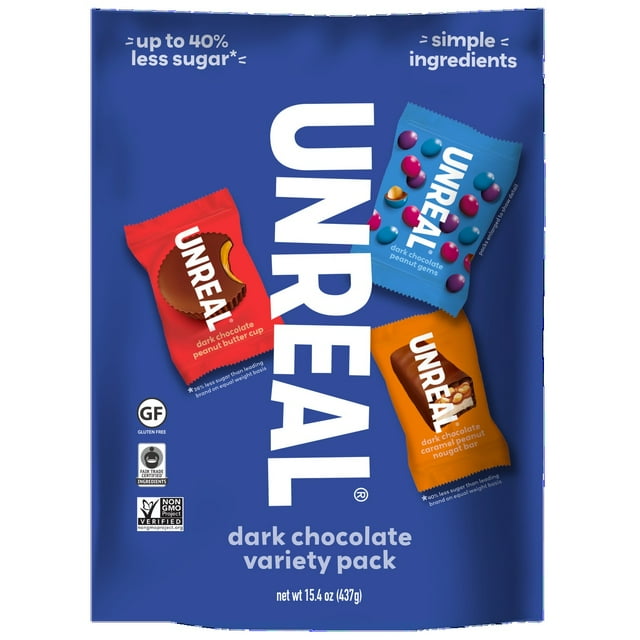 Unreal Dark Chocolate Snacks, Variety Pack, 15.4 Ounce - Walmart.com
