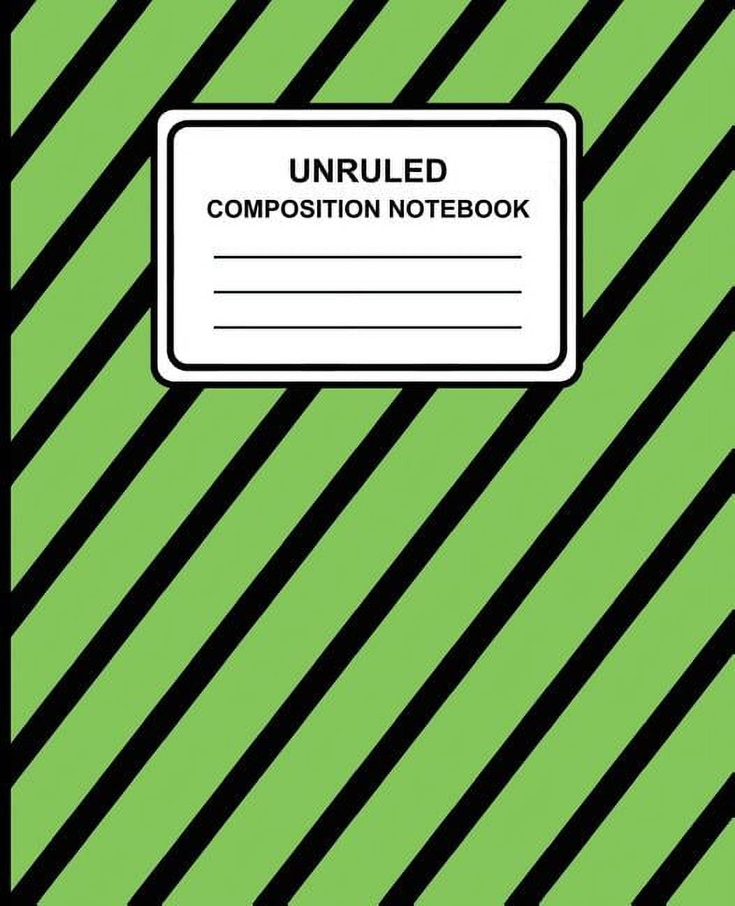 Unruled Composition Notebook: Stripes (Green), 7.5" x 9.25", Unruled ...