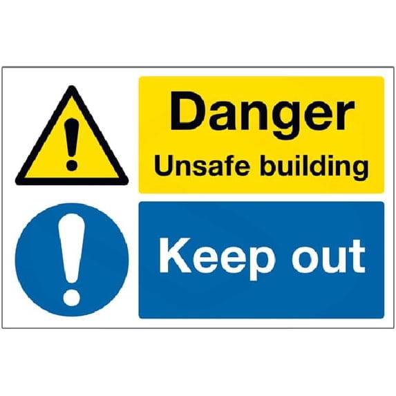 Unsafe Building - Construction Sign (iv) Metal Sign 8 x 12 Inches ...