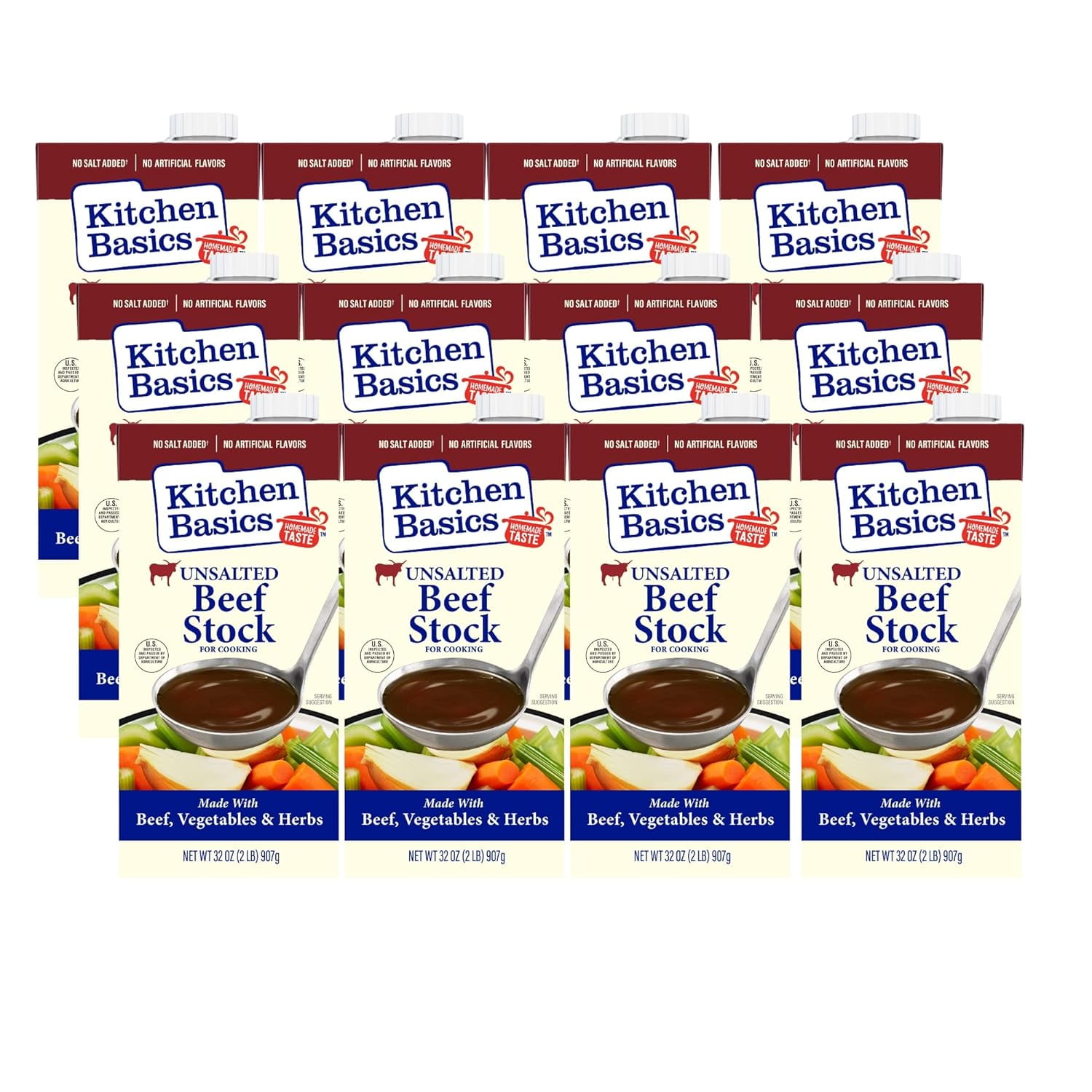 Unsalted Beef Stock, 32 oz Carton, (Pack of 12) - Walmart.com