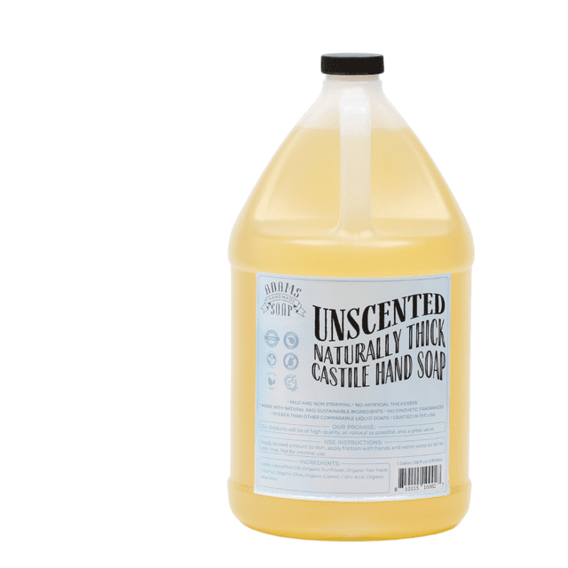 Unscented Organic Castile Liquid Hand Soap 1 Gallon Refill Adams ...