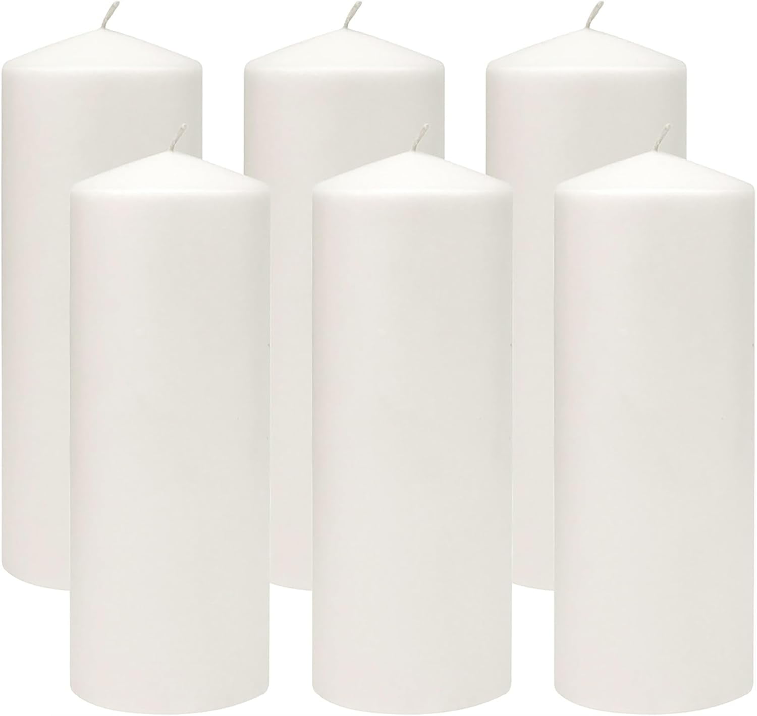 Unscented White Tall Pillar Candles, 18 Hour Burning Candle Pillars ...