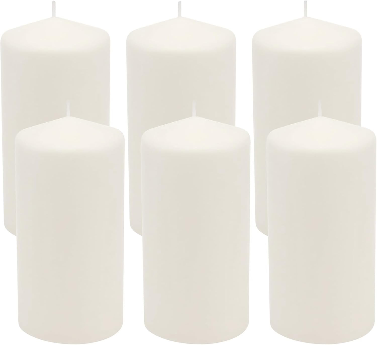 Unscented White Tall Pillar Candles, 18 Hour Burning Candle Pillars ...
