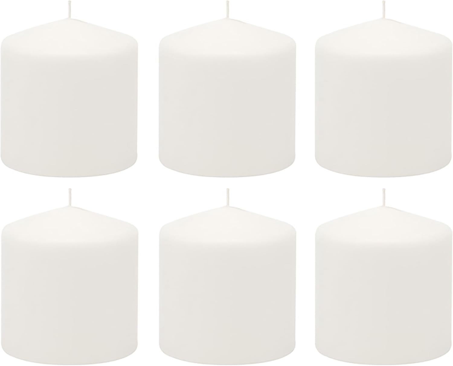 Unscented White Tall Pillar Candles, 65 Hour Burning Candle Pillars ...