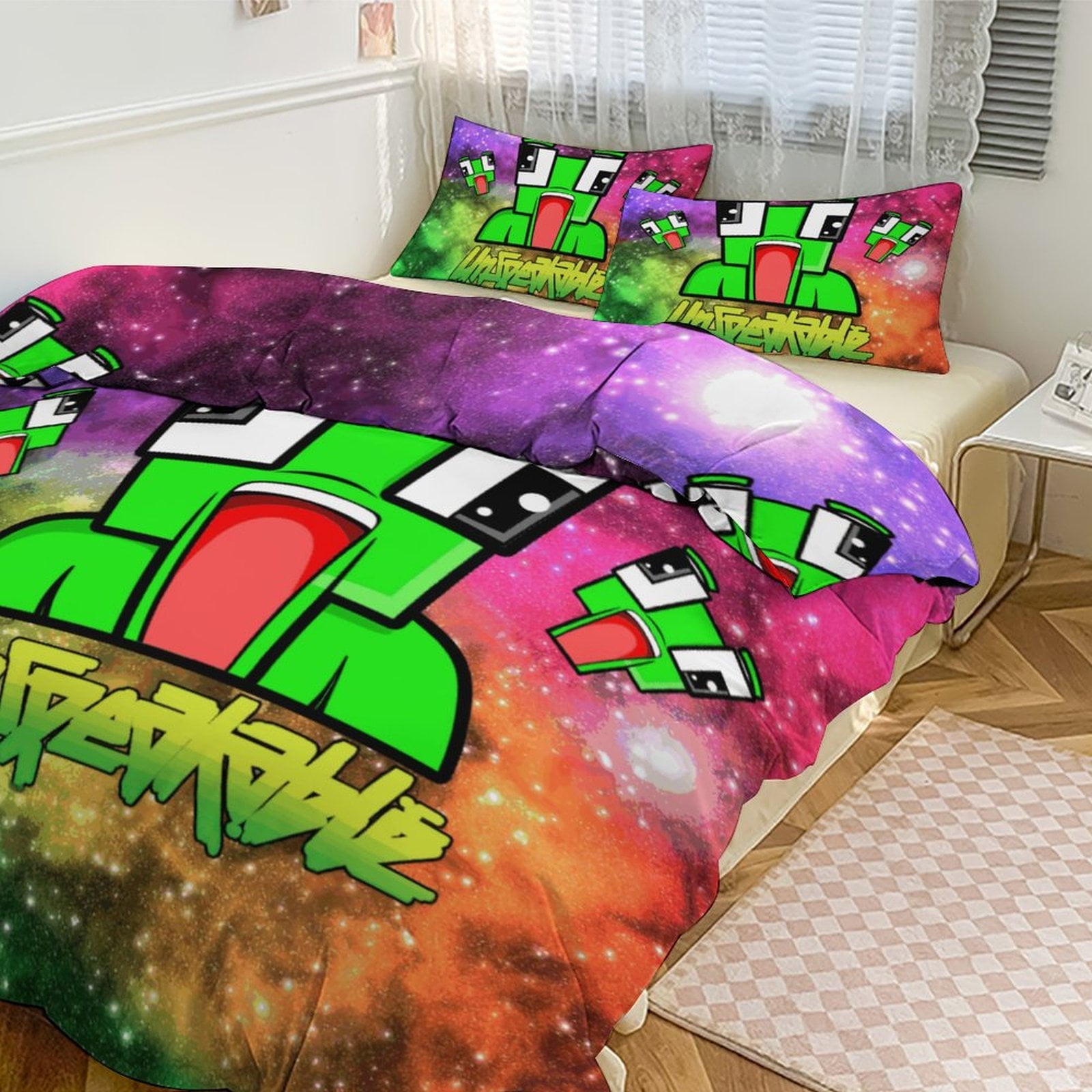 UnspeakableCartoon Anime 3 Piece Bed Soft Quilt Set 1 Duvet Cover And 2 ...