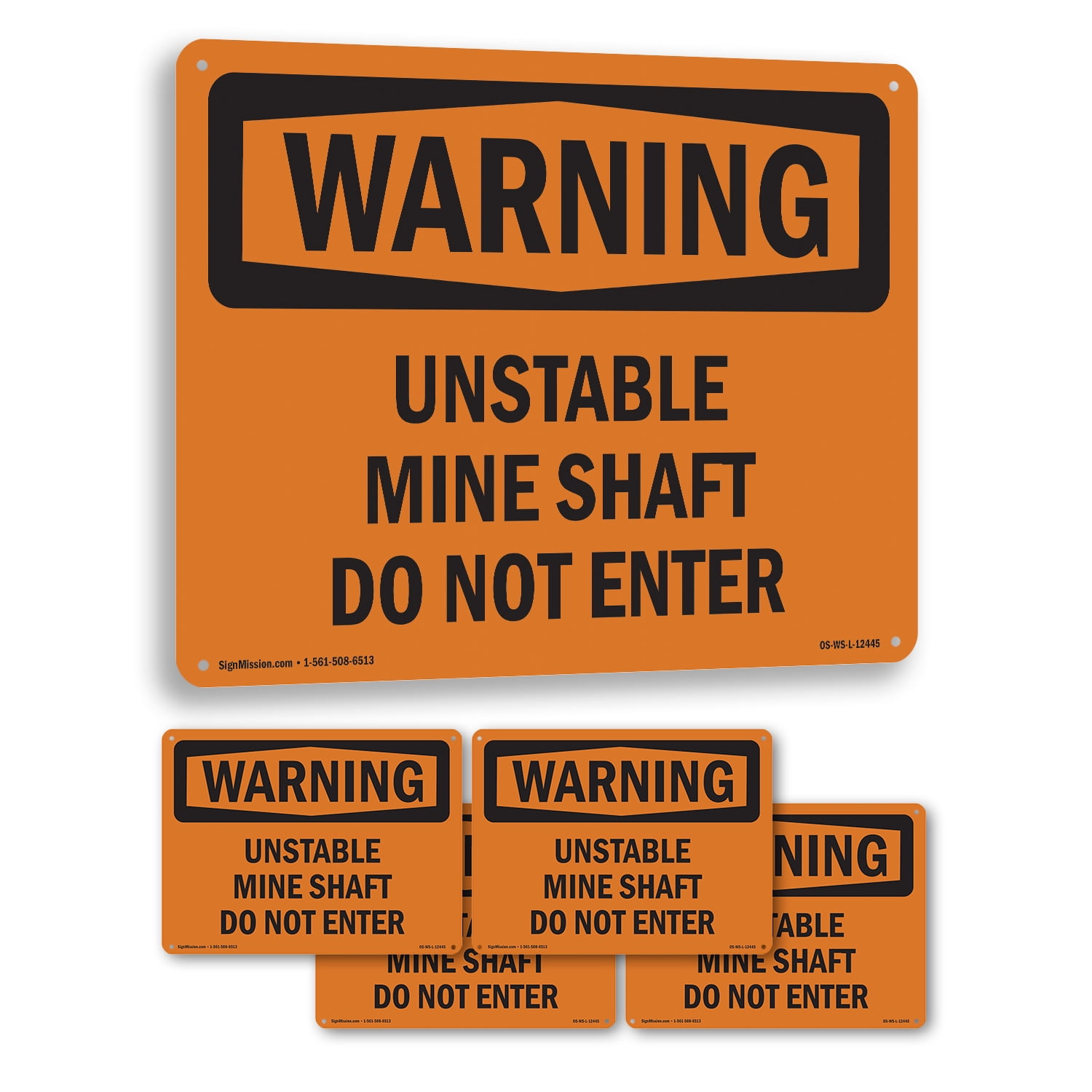 Unstable Mine Shaft Do Not Enter OSHA WARNING Rigid Plastic Sign 18 ...